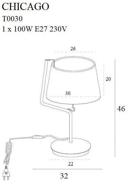 Maxlight Stolní lampa Maxlight T0030 CHICAGO