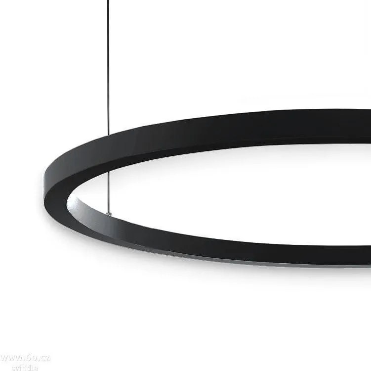 Linea Light 64694 Tour_PU, závěsný kruh pro nepřímé osvětlení, 114W LED 3000K, černá, prům. 245cm