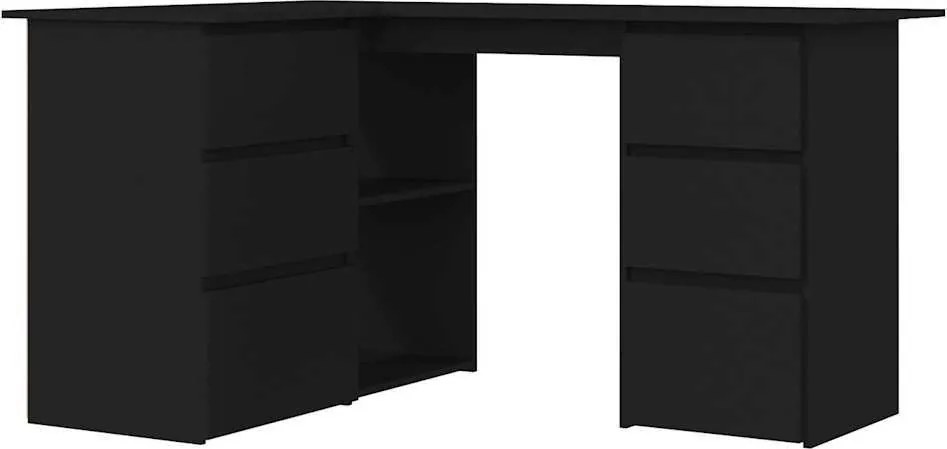 vidaXL Rohový psací stůl 145 x 100 x 76 cm dřevotříska [801092] Barva: Bílá