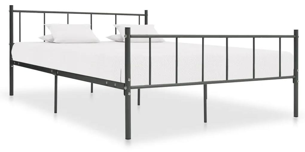 284649 vidaXL Rám postele šedý kov 200 x 200 cm