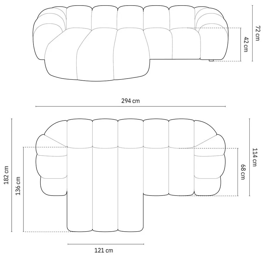 Modrá rohová pohovka (levý roh) Diana – Micadoni