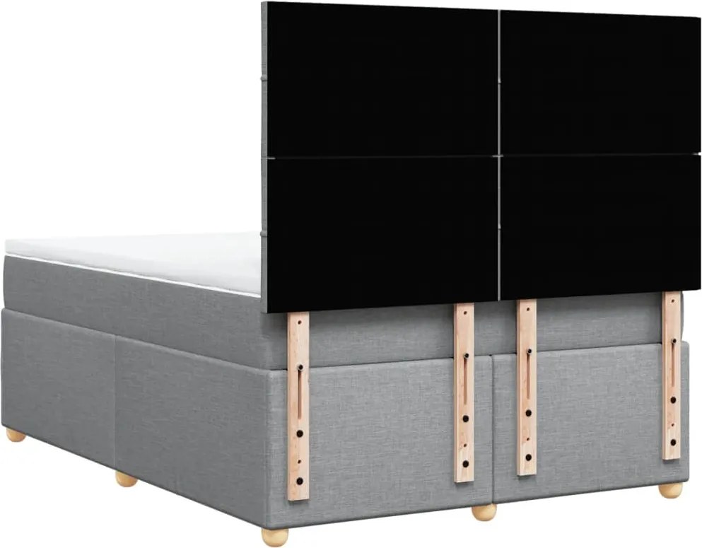 Box spring postel s matrací světle šedá 140 x 190 cm textil 3291275