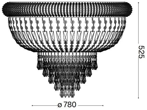 Ideal Lux - Křišťálové stropní svítidlo DUBAI 24xE14/28W/230V pr. 78 cm zlatá