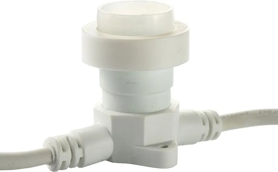 Easy Fix světelná girlanda, venkovní, 50 m, pro 50 žárovek E27, bílý kabel, IP67, bez žárovek, cívka
