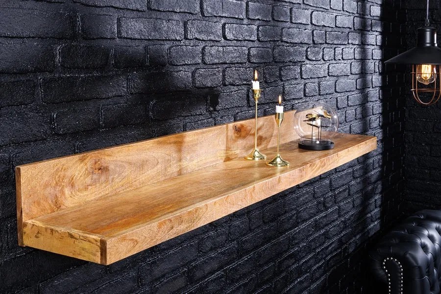Designová nástěnná police Elegant 140 cm mango