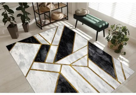 koberec EMERALD výhradní 1015 glamour, stylový mramor, geometrický če velikost 140x190 cm | krásné koberce cz