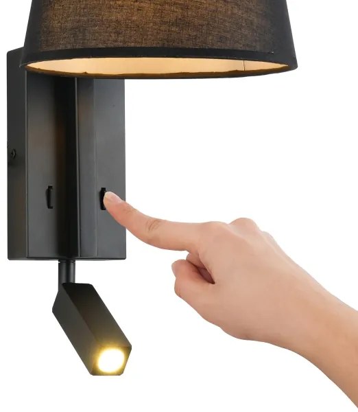 Brilagi - LED Nástěnná lampa RAYA 1xE14/40W/230V + LED/3W černá