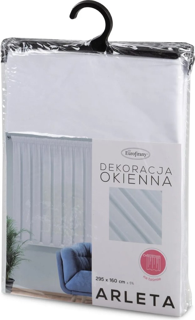 ZÁCLONA NA PÁSCE ARLETA 295X160 CM BÍLÁ