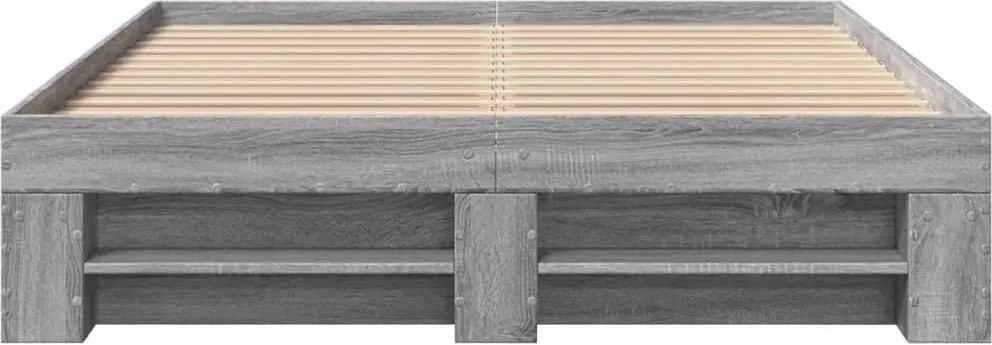 Rám postele šedý sonoma 135 x 190 cm kompozitní dřevo 3295511