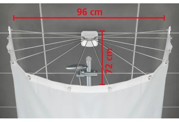 WENKO 23863100 - Sprchový držák 96x72 cm nerez/bílá