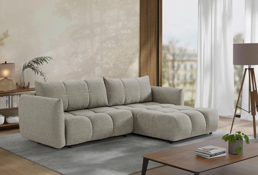 XXXLutz ROHOVÁ ROZKLÁDACÍ POHOVKA, plast, textil, kompozitní dřevo, mokka MID.YOU - Online Only sedačky - 000694010304