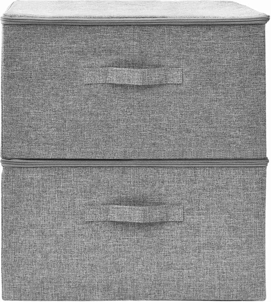 Úložné boxy 2 ks textil 43 x 34 x 23 cm šedé 332910