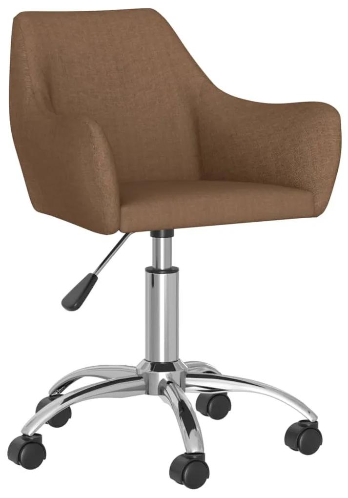 3090292 vidaXL Otočná kancelářská židle hnědá textil