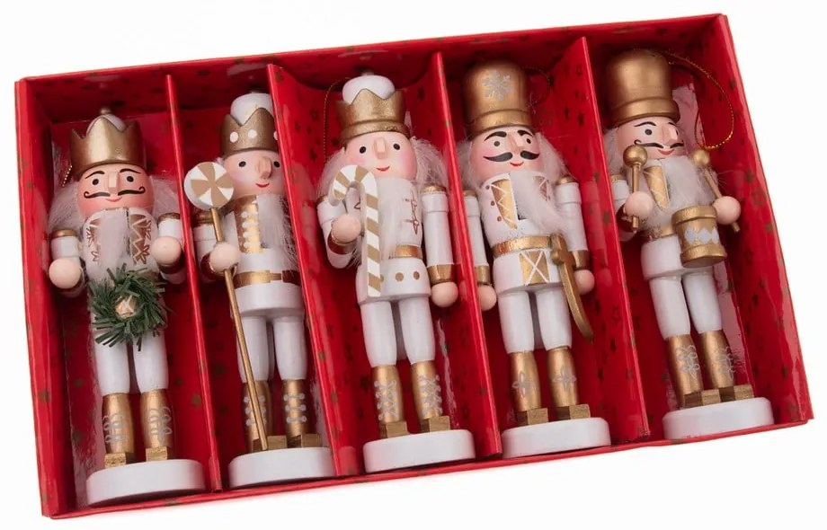 Dřevěné vánoční figurky v sadě 5 ks (výška 12,5 cm) – Dakls