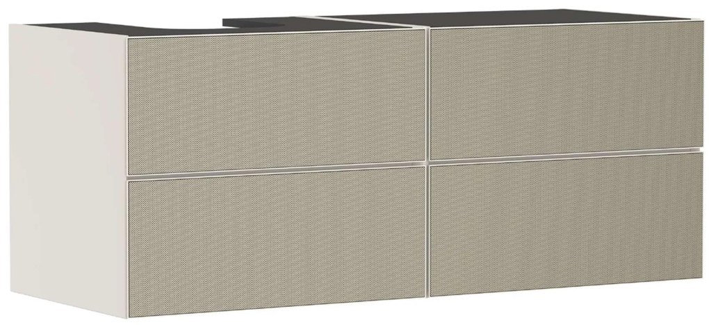 Hansgrohe Xevolos E - Umyvadlová skříňka 137x56x55 cm, 4 zásuvky, matná béžová/bronz 54237390