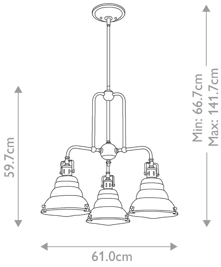 Elstead Industriální lustr Quoizel EAST VALE PM/3xE27