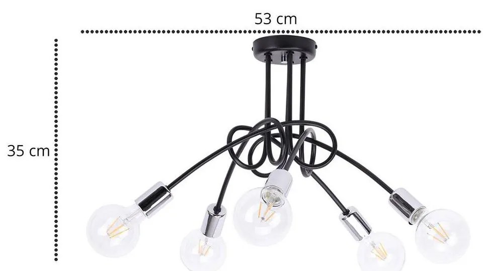 Stropní svítidlo Edison, výběr ze 3 barev,