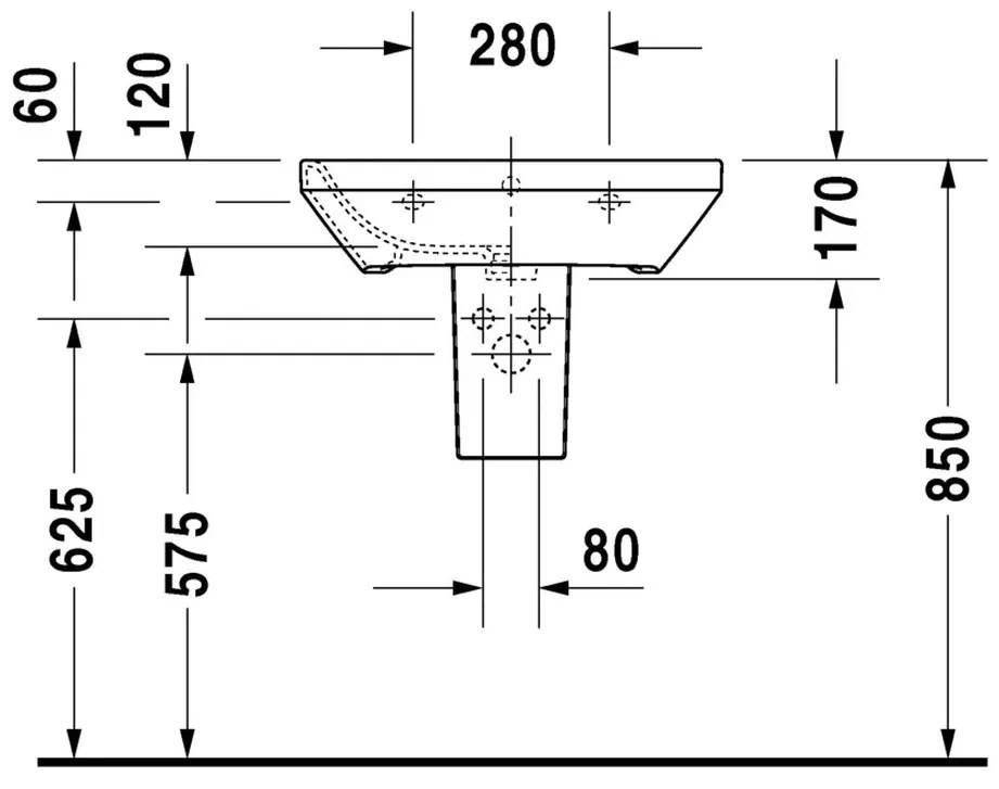 Duravit DuraStyle - umyvadlo 60x44 cm, bílé 2319600000