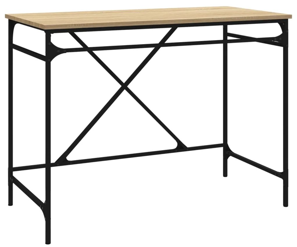 vidaXL Psací stůl dub sonoma 100x50x75 cm kompozitní dřevo a železo