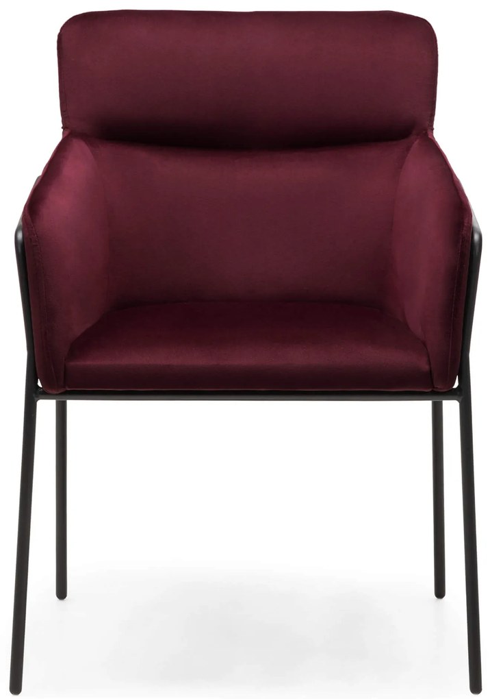 Vínové designové jídelní křeslo HELSINKI VELVET