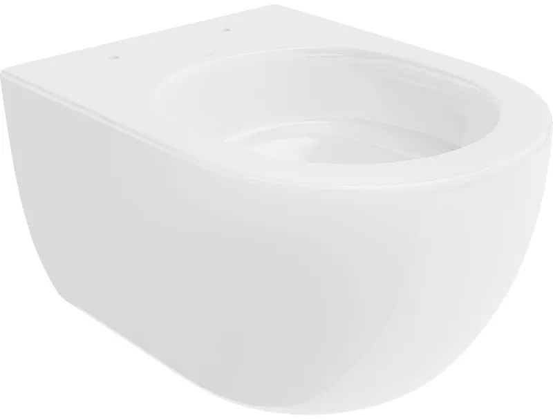 Mexen Carmen, závěsná WC mísa 490x365x340 mm, Rimless Tornádo, bílá lesklá, 3388XX00T