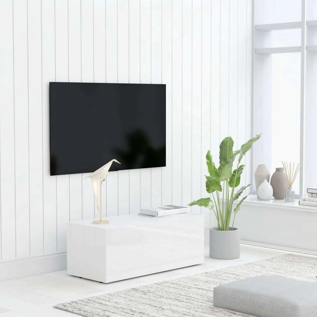 vidaXL TV skříňka 80 x 34 x 30 cm kompozitní dřevo [801867] Barva: šedá s vysokým leskem