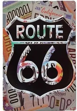 Cedule Route 66 30cm x 20cm Plechová cedule