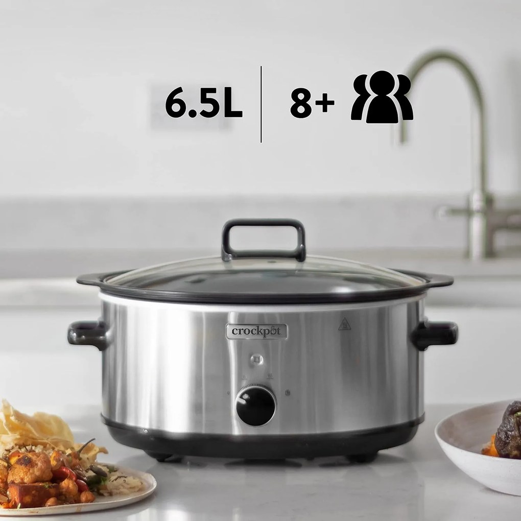 Pomalý hrnec CrockPot CSC086X / 6,5 l / 3 nastavení teploty / hliníková nádoba / nerez