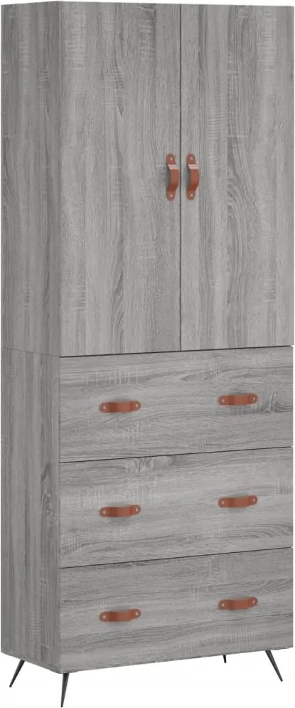 Skříň highboard šedá sonoma 69,5 x 34 x 180 cm kompozitní dřevo 3195825