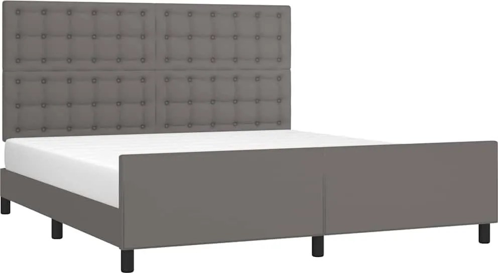 Rám postele s čelem šedý 180x200 cm umělá kůže 3125589