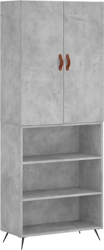 Skříň highboard betonově šedá 69,5x34x180 cm kompozitní dřevo 3196047