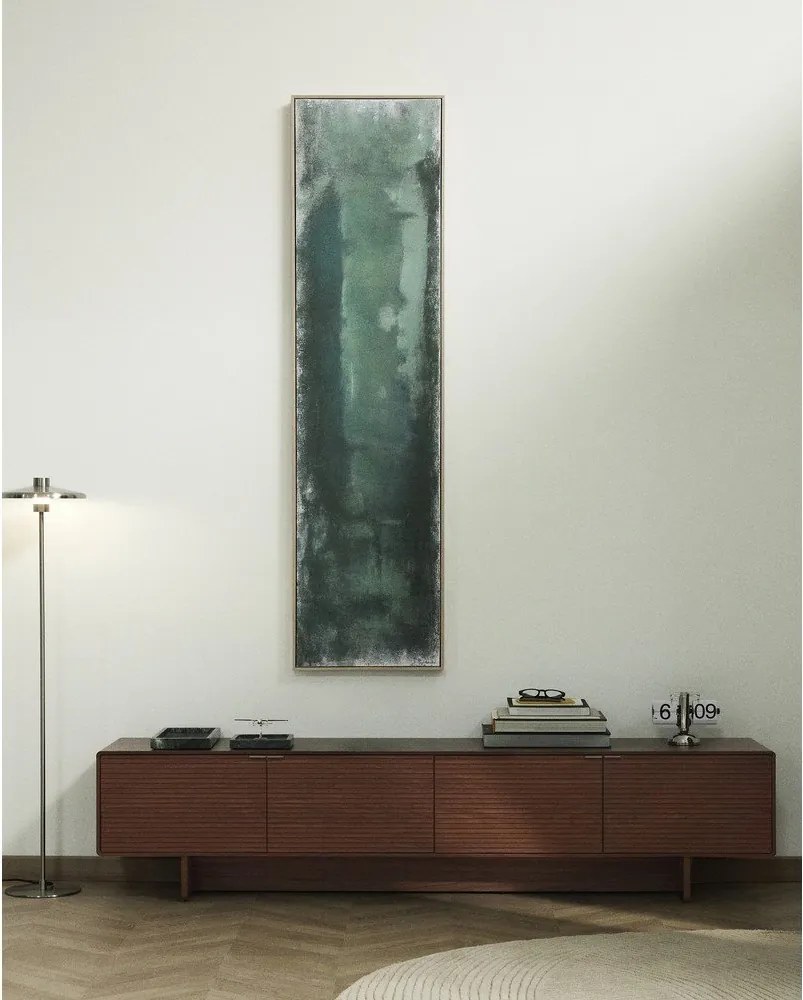 Tmavě hnědý TV stolek v dekoru ořechu 200x46x40 cm Norlen – Kave Home