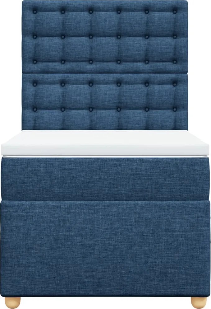 Box spring postel s matrací modrá 90x200 cm textil 3291183