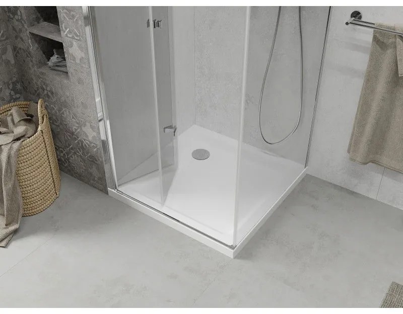 Mexen Lima sprchový kout 80x80cm, 6mm sklo, chromový profil - čiré sklo + Slim sprchová vanička - 856-080-080-00-00-4010