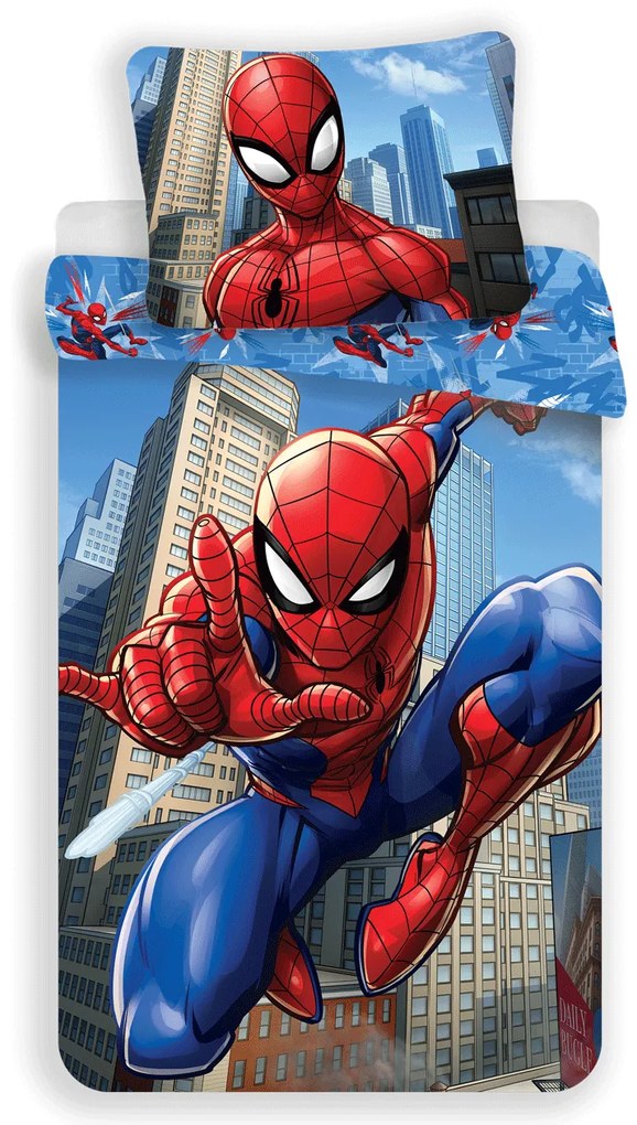 Jerry Fabrics Povlečení Spiderman Blue 02 ,140x200/70x90 cm