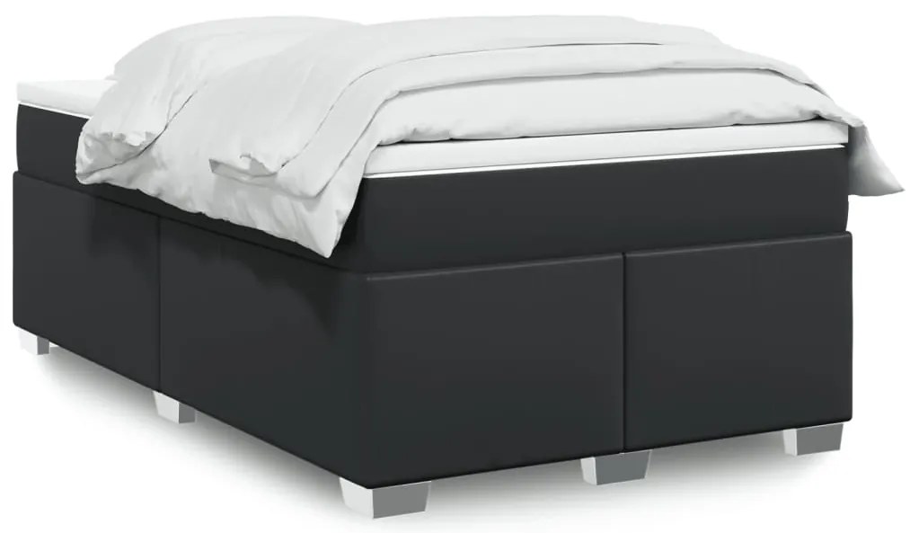 Box spring postel s matrací černá 120x190 cm umělá kůže 3285201