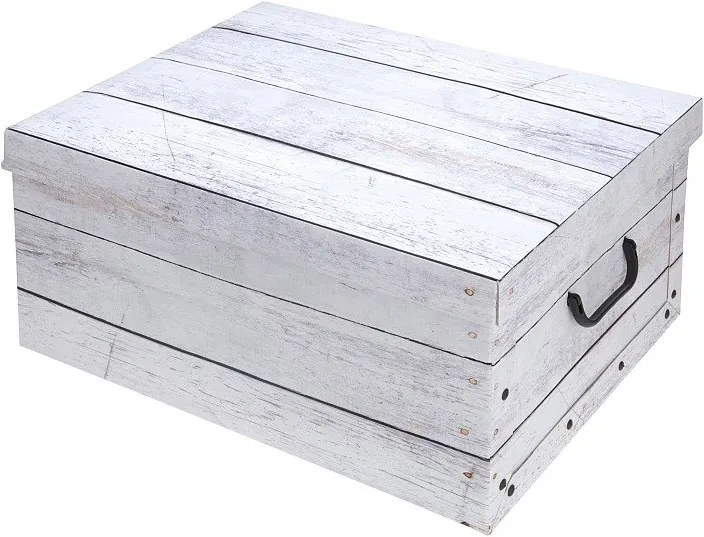 Úložný box dekorativní design dřevo bílá