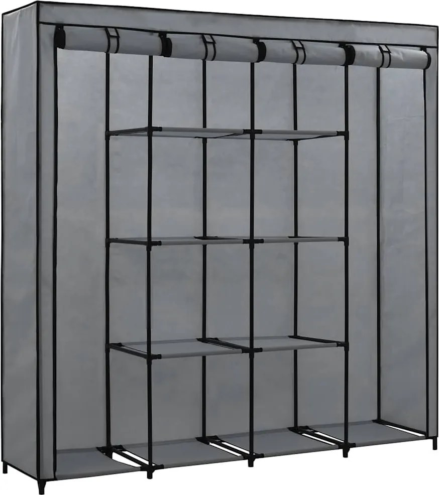 Šatní skříň se 4 přihrádkami šedá 175 x 45 x 170 cm 282448