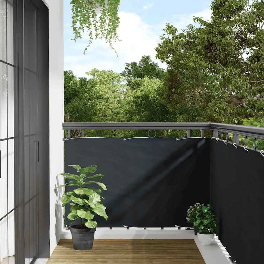 vidaXL Balkónová zástěna 90 x 500 cm oxfordská látka [134870] Barva: Černá