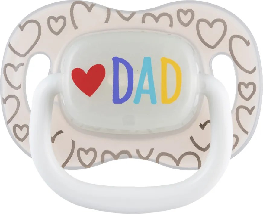 Canpol babies Dudlík svítící silikonový symetrický LOVE MUM&DAD 0-6m 2ks