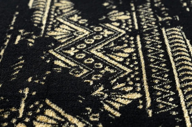 Dywany Łuszczów, AKCE: 200x290 cm Kusový koberec Gloss 408C 86 glamour black/gold, černá, chodba / předsíň