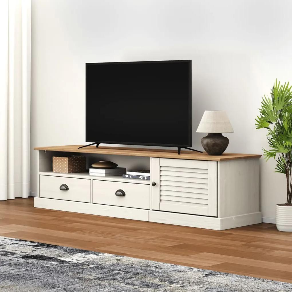 TV stolek VIGO - 156x40x40 cm - masivní borovice | bílá
