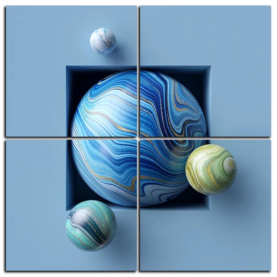 Obraz na plátně - Mramorové barevné kuličky - čtverec 388D (100x100 cm)