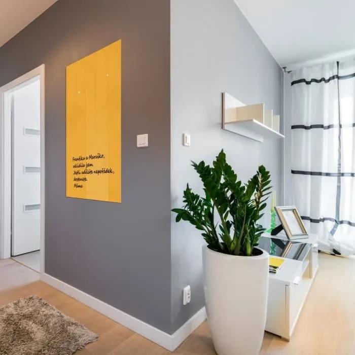 Žlutá neapolská skleněná magnetická tabule nalepovací na zeď Smatab® - 100 × 200 cm