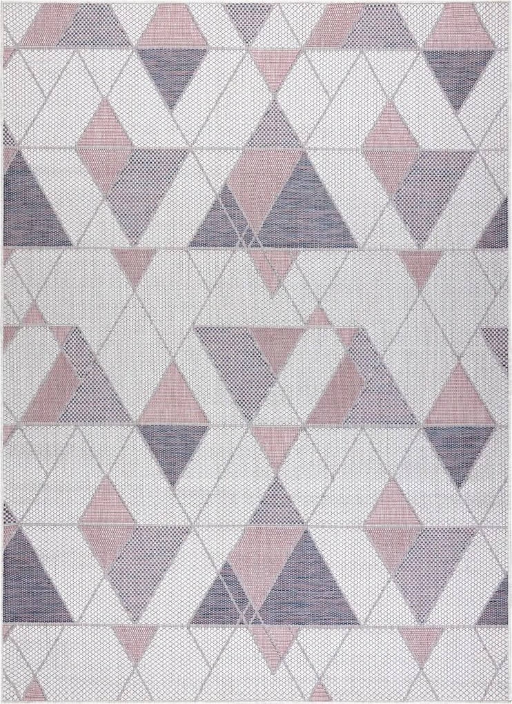 Kusový koberec Sion Sisal Triangles B3006A ecru/pink – na von aj na doma, 140x190, ružová, chodba / predsieň, Dywany Łuszczów