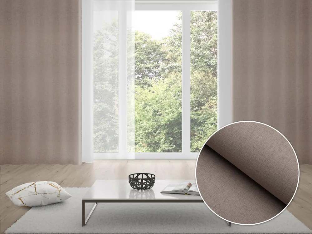 Biante 100% zatemňovací závěs Blackout BKW-204 Šedohnědé žíhání 130x210 cm