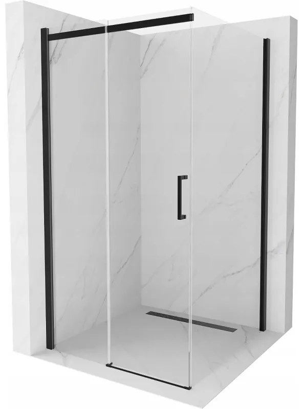 Mexen Omega sprchový kout 100x100cm, 8mm sklo, černý profil-čiré sklo, 825-100-100-70-00