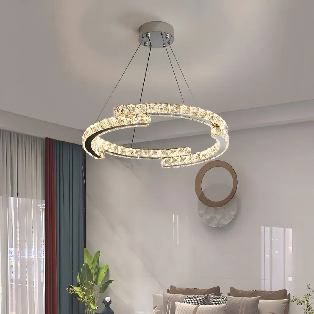 Toolight Toolight, LED křišťálové závěsné svítidlo APP1556-CP, chromová, OSW-05178