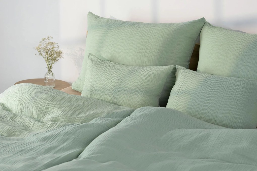 Celoroční mušelínové povlečení Salvia - GOTS Velikost: 140 x 220 + 70 x 90