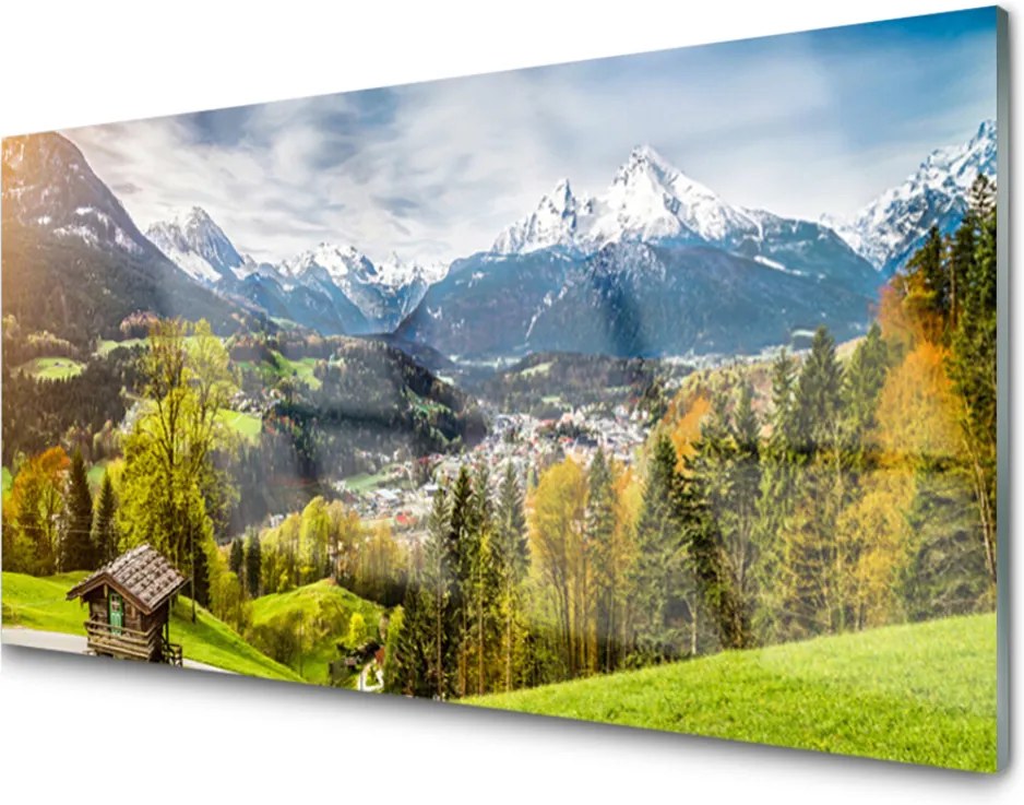 Akrylové obraz Skleněná Alpy Krajina